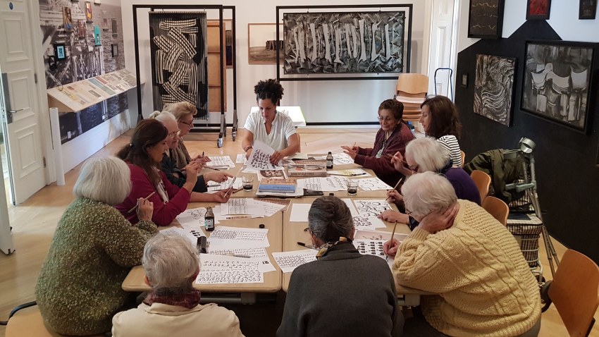Artist Dia Batal teaches Arabic calligraphy in workshop for older ...